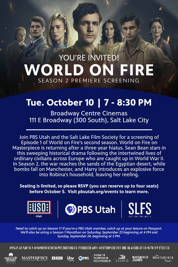 Utah World On Fire Season 2 Premiere Screening • USO Intermountain